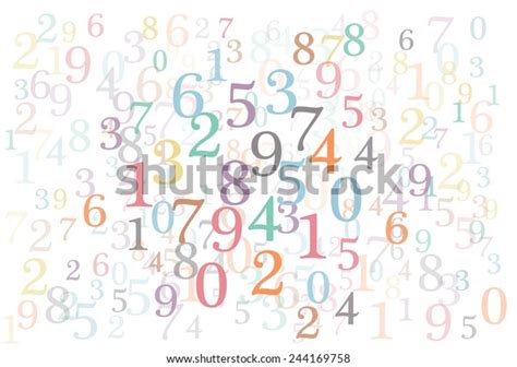 Abstract Background Random Colorful Numbers Vector Stock Vector