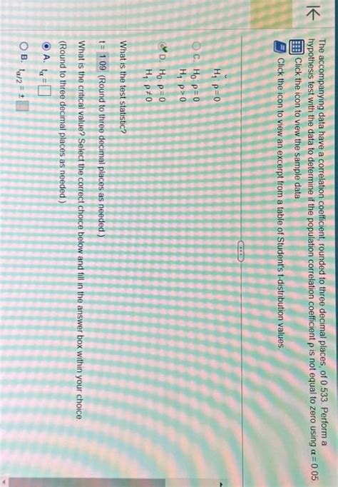Solved The Accompanying Data Have A Correlation Coefficient Chegg