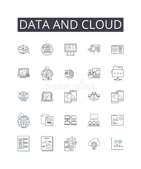 Data And Cloud Line Icons Collection Reputation Branding Messaging Communications Strategy