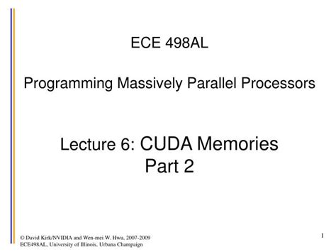 Ppt Ece 498al Programming Massively Parallel Processors Lecture 6