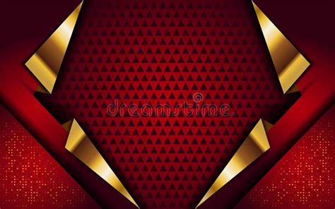Rojo Con La L nea De Oro Fondo Moderno Del Extracto Ilustración del