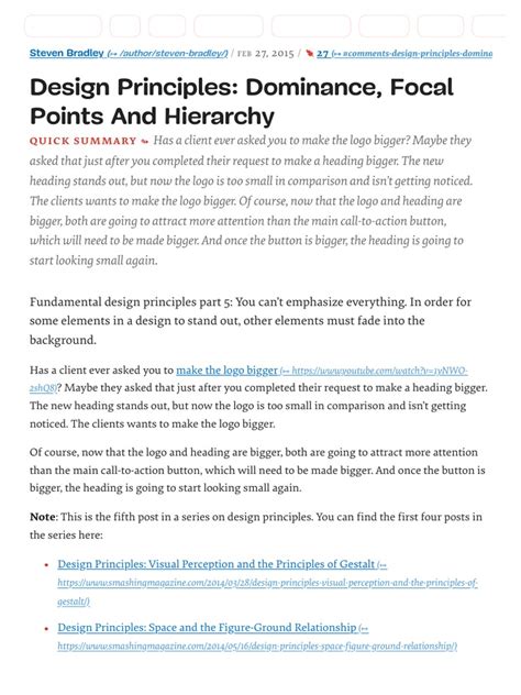 Design Principles Dominance Focal Points And Hierarchy Smashing