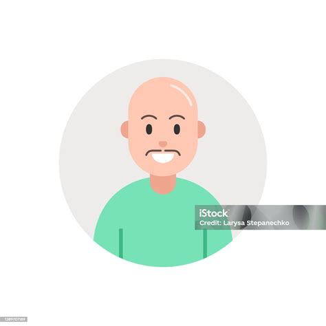 아바타 대머리 남자 원모양의 남성 문자 아이콘입니다 벡터 일러스트레이터 머리가 벗겨지는에 대한 스톡 벡터 아트 및 기타 이미지