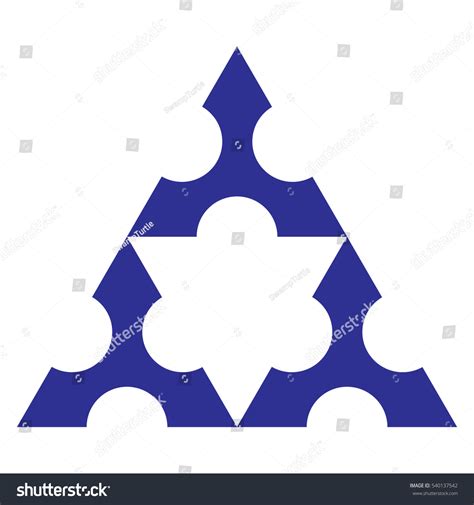 Vektor Stok Sierpinski Triangle Using Shuriken Shape Without Tanpa