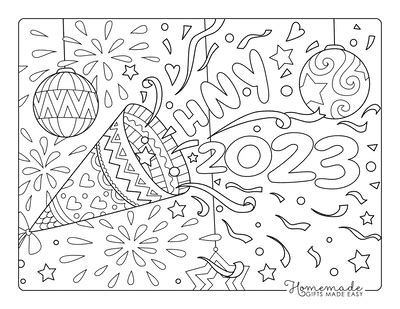 New Year Colouring Pages 2023 Get New Year 2023 Update