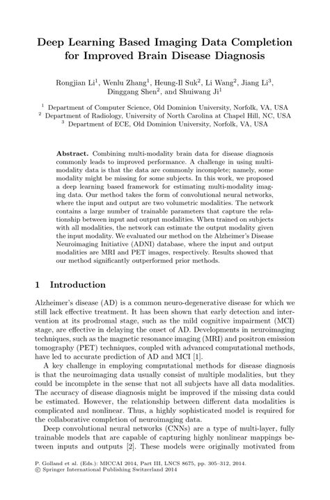 Pdf Deep Learning Based Imaging Data Completion For Improved Brain Disease Diagnosis