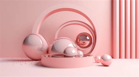 분홍색 배경을 가진 유리 구체와 모양의 추상 3d 모양 렌더링 배경 Png  무료 다운로드 Pikbest