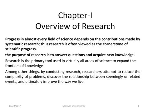 Chapter I Overview Of Research Docsity