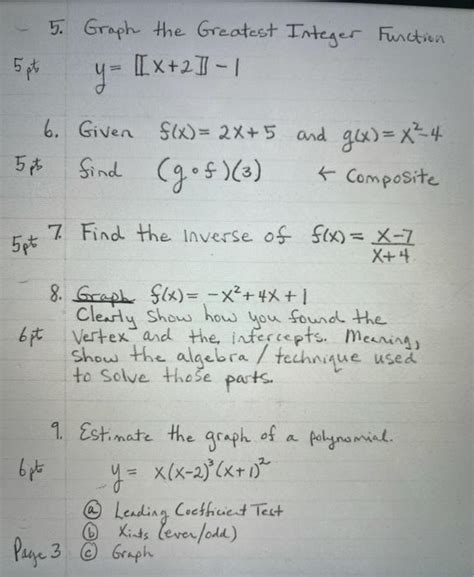 Solved Graph The Greatest Integer Function Pt Yo X Chegg
