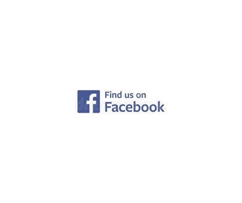 Find Us On Facebook Logo Editorial Illustrative On White Background