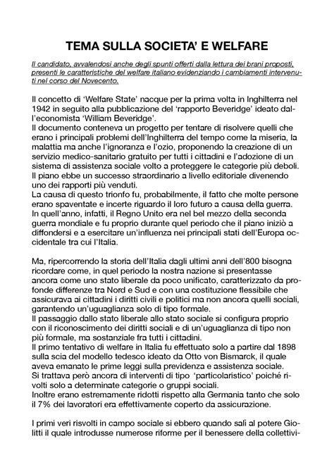 Tema Sul Welfare State Docsity