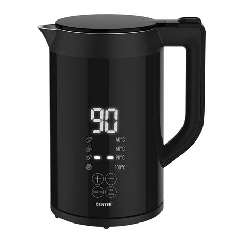 Электрический чайник Centek Ct 1006 черный 1 7 л двойные стенки Led дисплей сенсор эффект