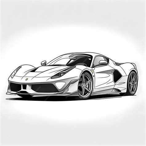 Premium Ai Image Sleek And Stylish Ferrari Coloring Book Page With