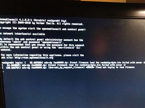 Error On Console On First Boot Cdn Dp Fec Dp Direct Firmware Load For Rockchip Dptx Bin