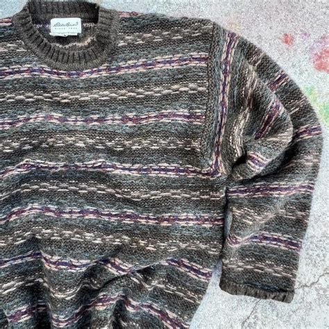 Vintage 80s Eddie Bauer Wool Knit Sweater Depop