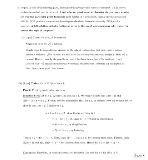 Solved Pts In Each Of The Following Parts Determine Chegg Com
