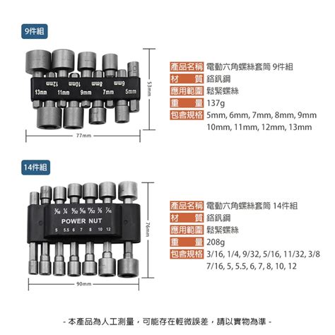 【台灣12h出貨】公制六角柄套筒 電動起子套筒 氣動工具 內六角套筒 電鑽 批頭 風批套筒 9件14件 現貨 發票 蝦皮購物