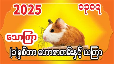 2025 ခု သောကြာသားသမီးများအတွက် ၁ နှစ်တာ အထူးမဟာဟောစာတမ်း Youtube