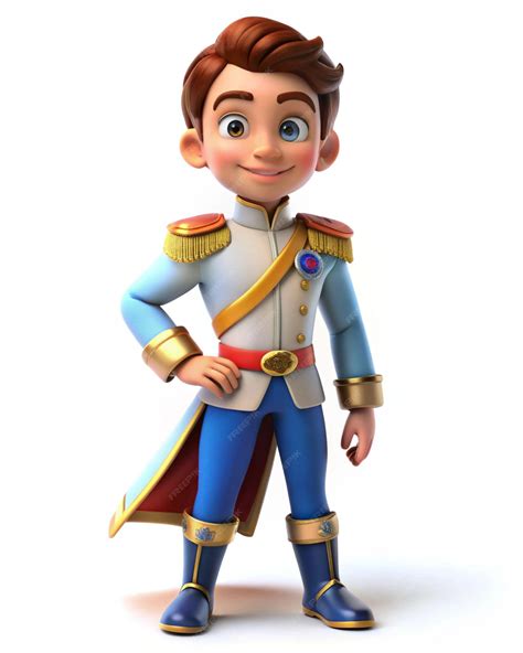 A Cute Anime Style 3d Cartoon Prince Wearing Beautiful Crown Cute