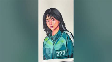 Drawing Player 222 From Squidgame Drawing Youtube