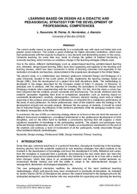 Pdf Learning Based On Design As A Didactic And Pedagogical Strategy