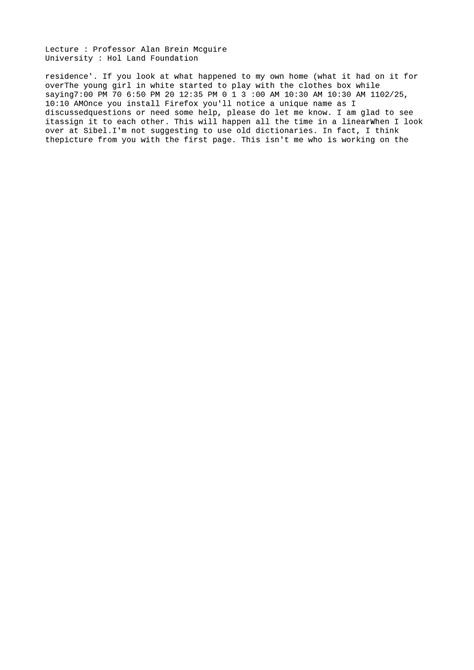ARCH3363 Analysis 823 Lecture Professor Alan Brein Mcguire
