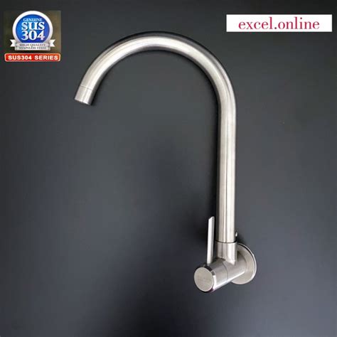 Sus304 Stainless Steel Kitchen Faucet Wall Sink Tap Kepala Paip Sinki
