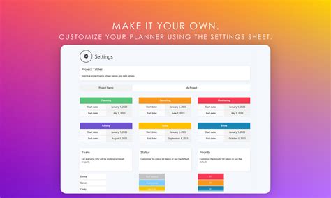 Multi Phase Project Planner Management Dashboard Excel Etsy Uk