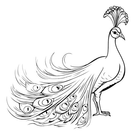 Ilustración Vectorial De Pavo Real Página Para Colorear Para Adultos Y