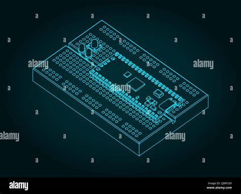 Stylized Vector Illustration Of Breadboard And Microcontroller On It Stock Vector Image And Art