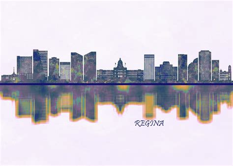 Regina Skyline Painting By NextWay Art Fine Art America