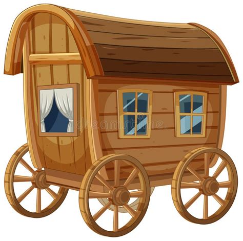 A Classic Wooden Wagon Stock Vector Illustration Of Transportation