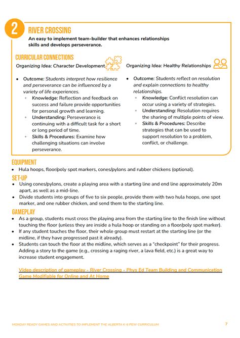 Games And Activities To Implement The Alberta K 6 P E W Curriculum