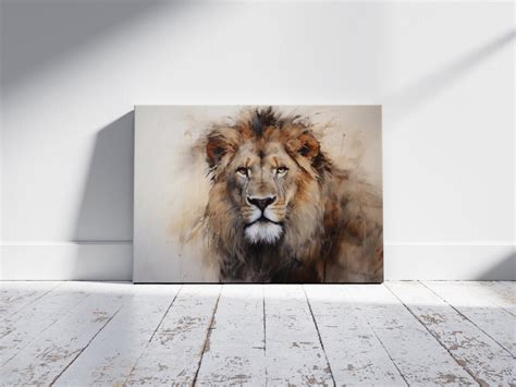 Majestic Lion Wall Art Large Canvas House Decor Wall Hanging Etsy