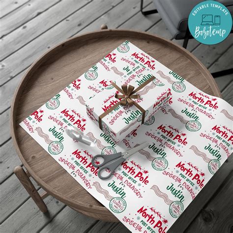 Personalised North Pole Express Santa T Wrap Customizable Bobotemp