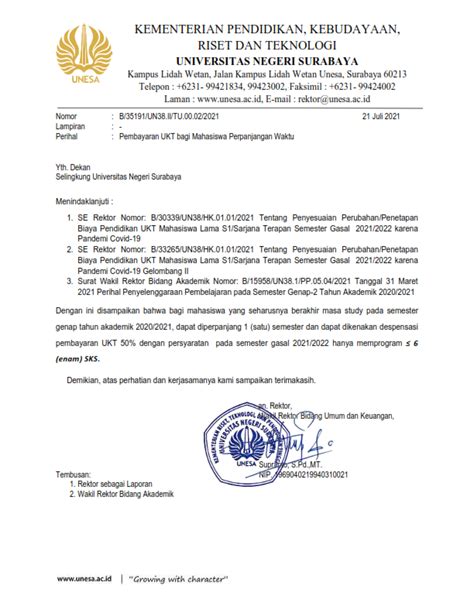Pembayaran UKT Bagi Mahasiswa Perpanjangan Waktu
