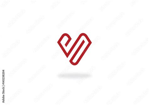 Letter V Line Vector Logo Stock Vector Adobe Stock