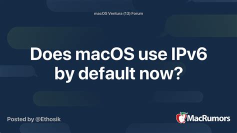 Does Macos Use Ipv6 By Default Now Macrumors Forums