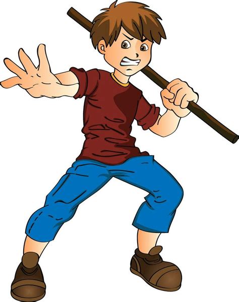 Joven Hombre Con Un Palo Ilustración 34497700 Vector En Vecteezy