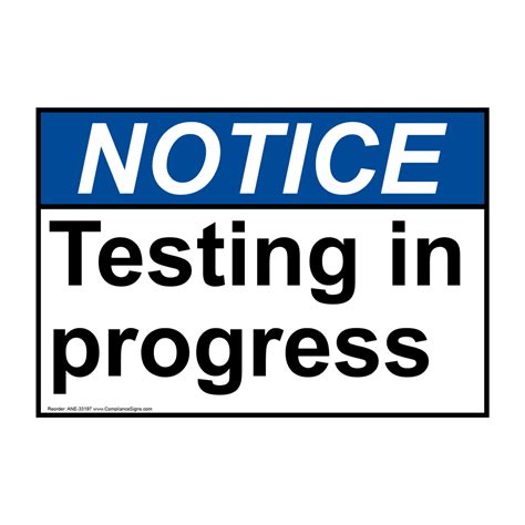 Testing Sign Printable