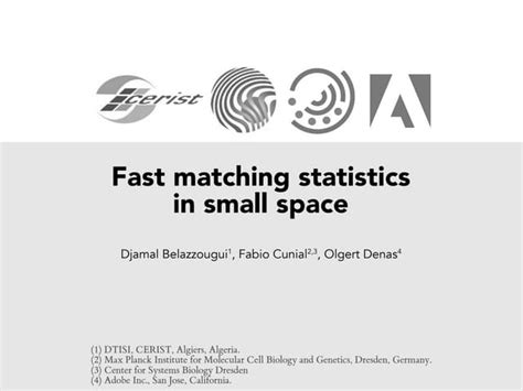 Fast Matching Statistics In Small Space Ppt