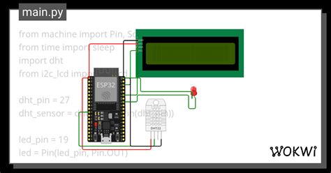 Dht On Lcd Display With Led Wokwi ESP STM Arduino Simulator