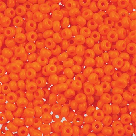 John Bead 80 Czech Glass Seed Beads Opaque Orange Blick Art Materials