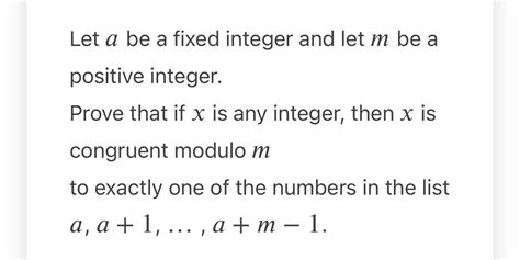 solved let a be a fixed integer and let m be a positive
