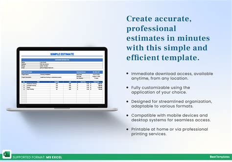 Simple Estimate Excel Template Best Templates