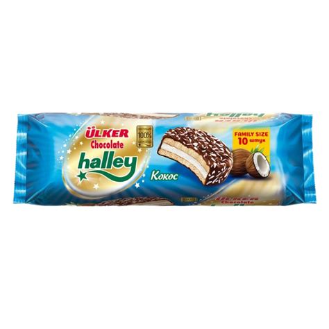 печенье-сэндвич Ulker Halley с Маршмеллоу кокос/стружка 280гр фл/п ...