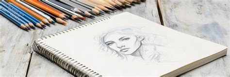 Spiralbound Art Notebook With Pencil Sketches Premium Ai Generated Image