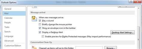 Ms Outlook 2013 No Longer Plays Notifications When New Mail Arrives