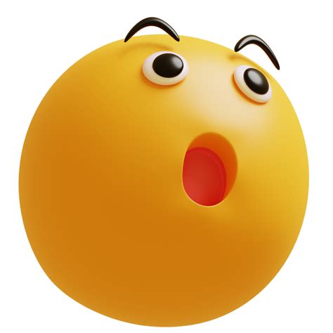 Yellow Face Wow Emoji Surprised Shocked Emoticon 3d Render