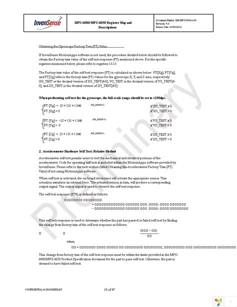 MPU-6050 Datasheet (PDF Download) 7 / 47 Page - InvenSense